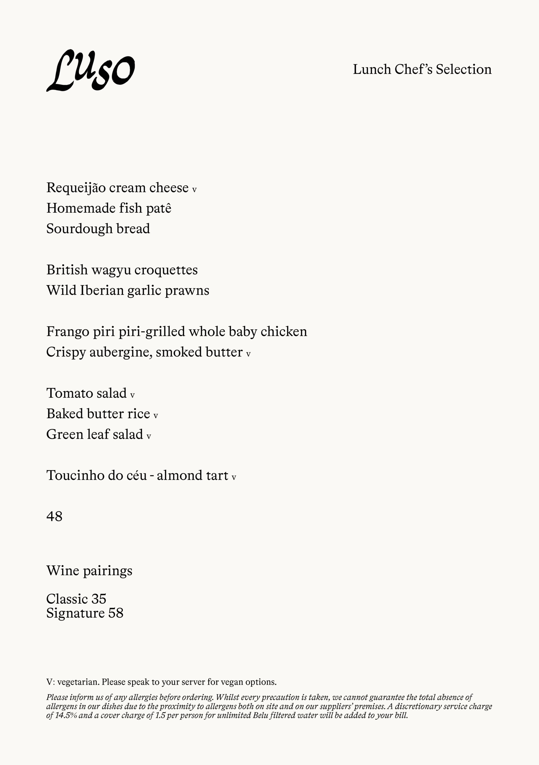 Menus - Luso
